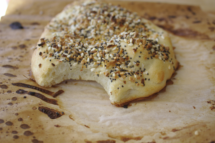 NYC Mini Breakfast Bagel Pizzas | The Frayed Apron