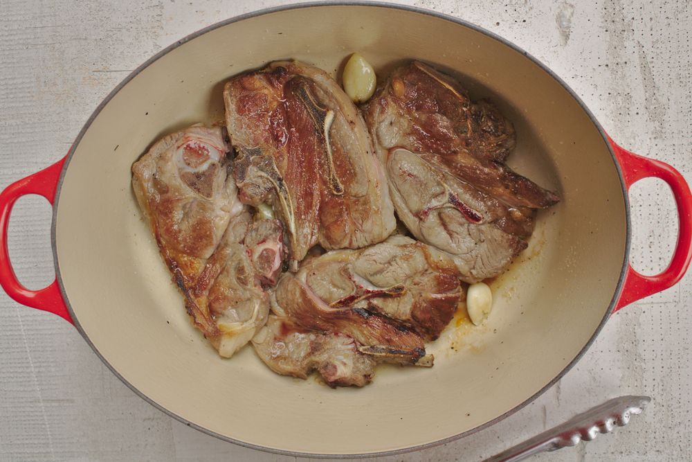 Braised Lamb Shoulder Chops with Eggplant | The Frayed Apron